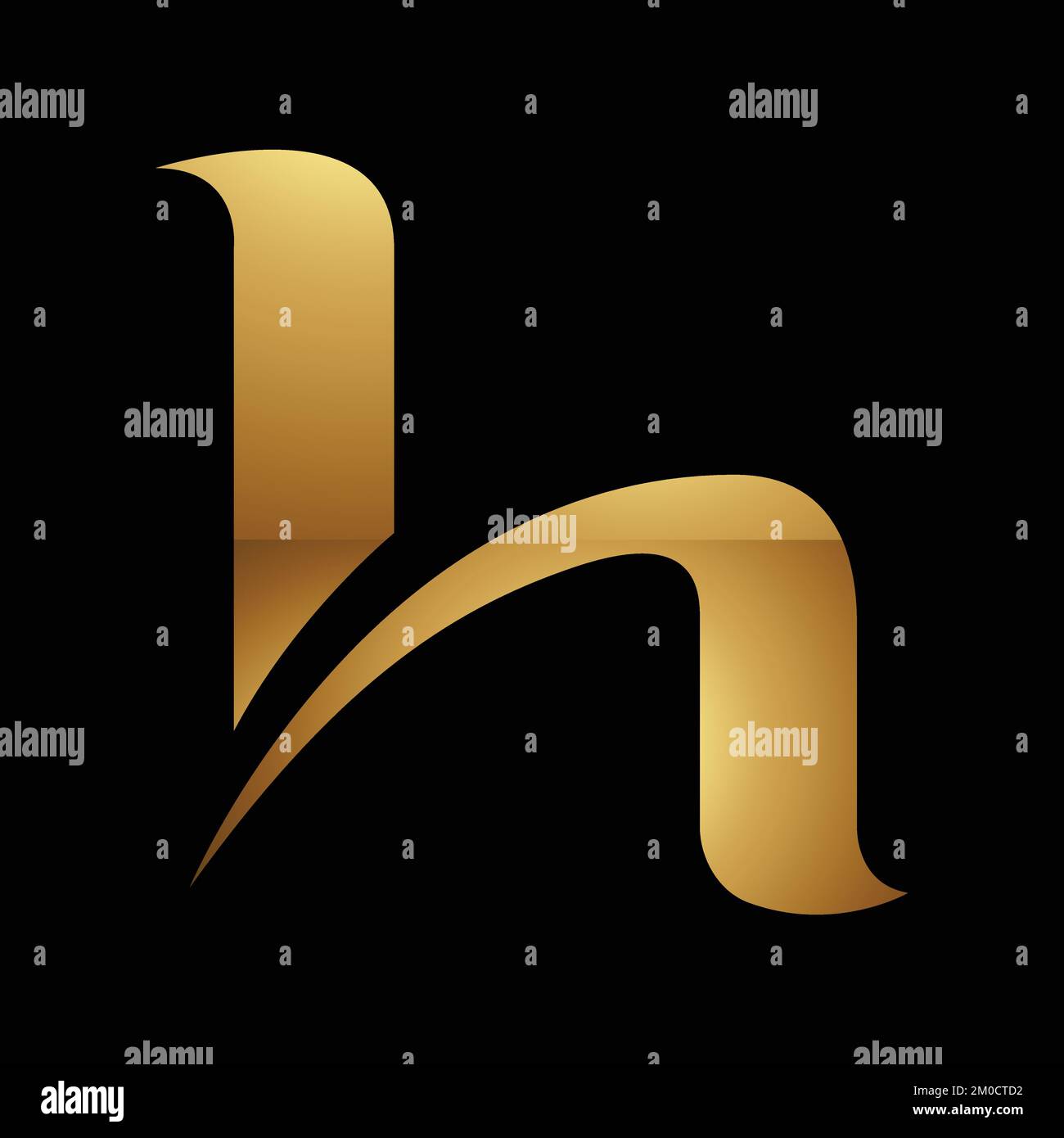 Golden Letter H Symbol on a Black Background - Icon 4 Stock Vector ...
