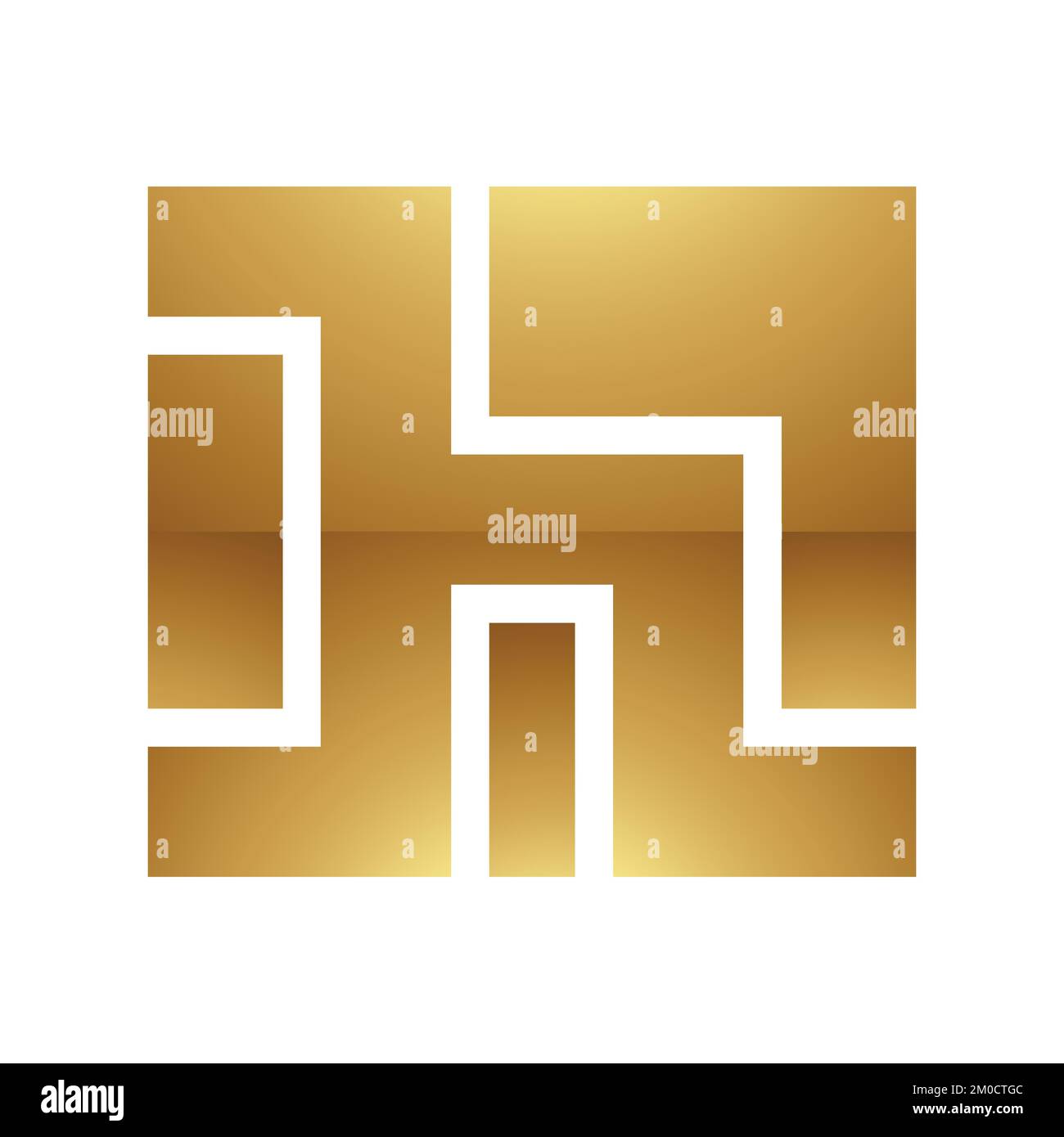 Golden Letter H Symbol on a White Background - Icon 5 Stock Vector ...