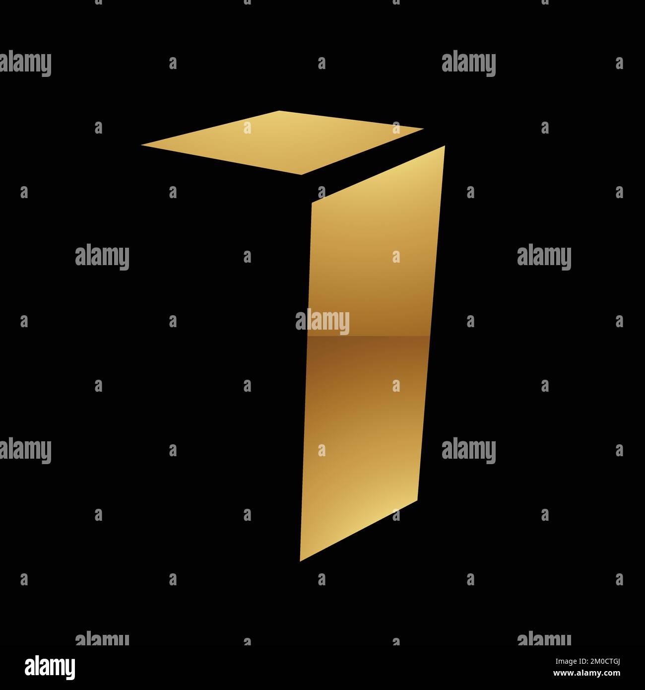 Golden Letter I Symbol on a Black Background - Icon 4 Stock Vector ...