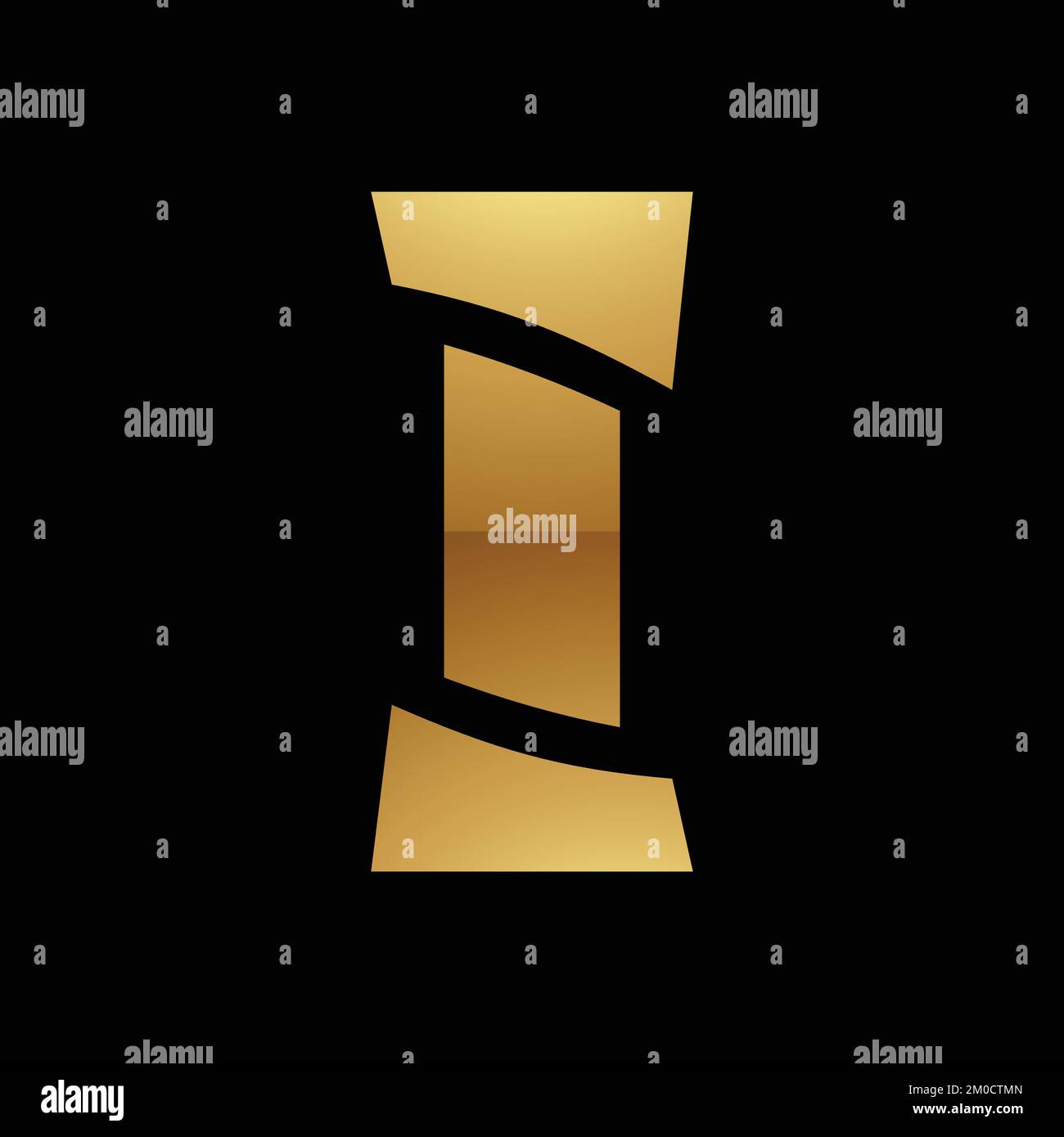 Golden Letter I Symbol on a Black Background - Icon 8 Stock Vector ...