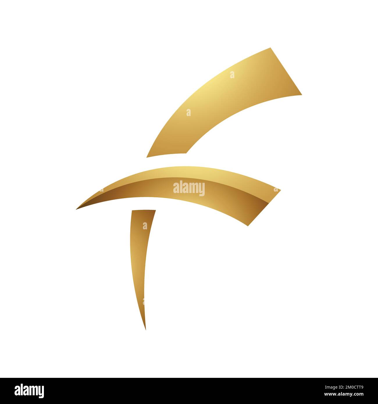 Golden Letter F Symbol on a White Background - Icon 8 Stock Vector ...