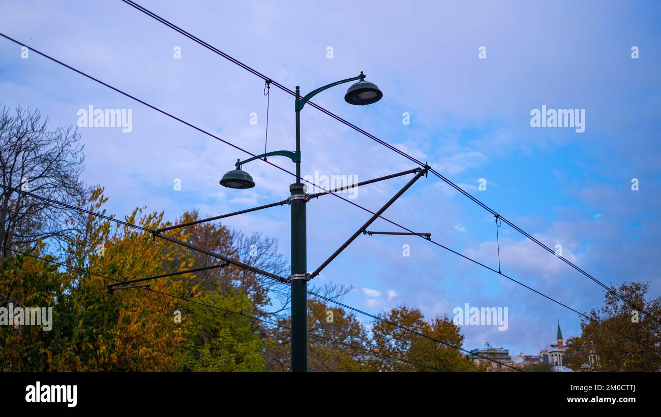 Tramway power line, Environmental transportation line, electric tram ...