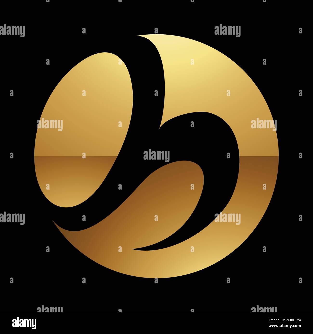 Golden Letter H Symbol on a Black Background - Icon 3 Stock Vector ...