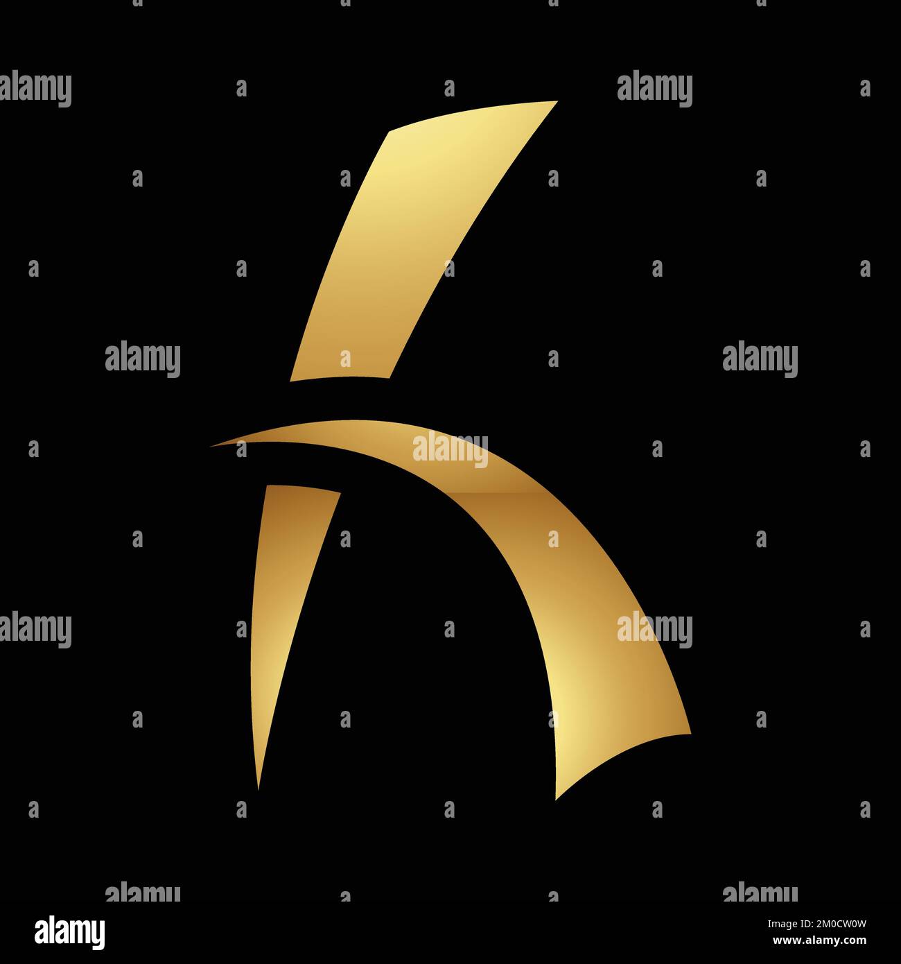 Golden Letter H Symbol on a Black Background - Icon 8 Stock Vector ...