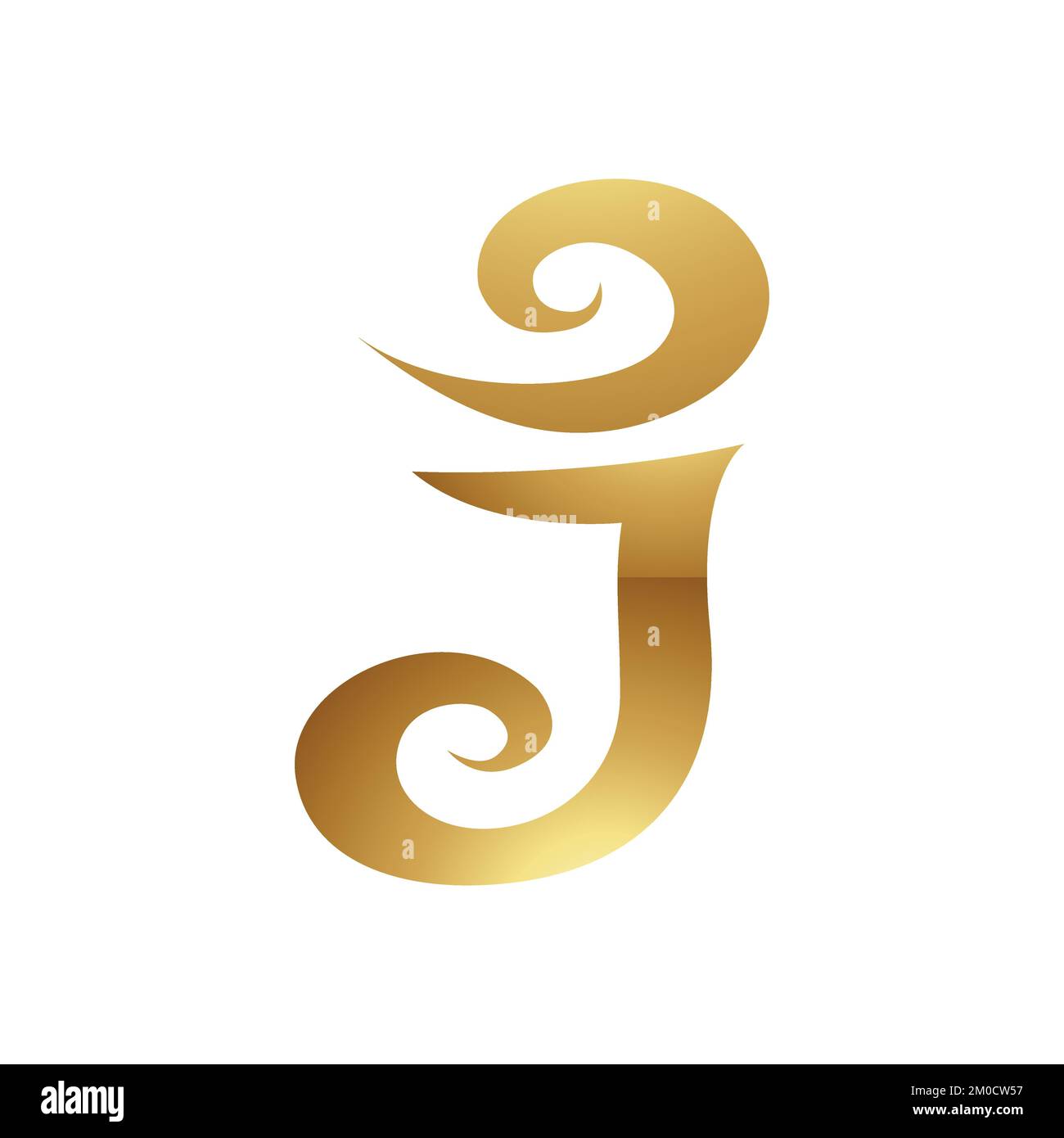 Golden Letter J Symbol on a White Background - Icon 7 Stock Vector ...