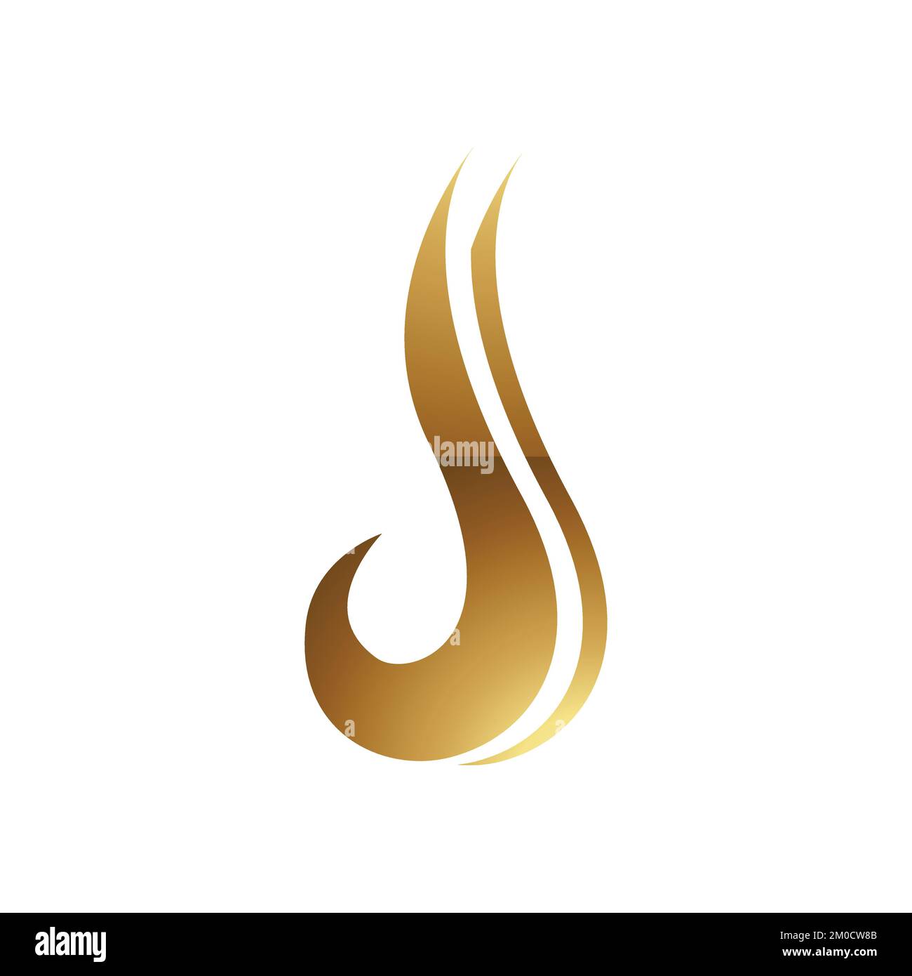 Golden Letter J Symbol on a White Background - Icon 2 Stock Vector ...