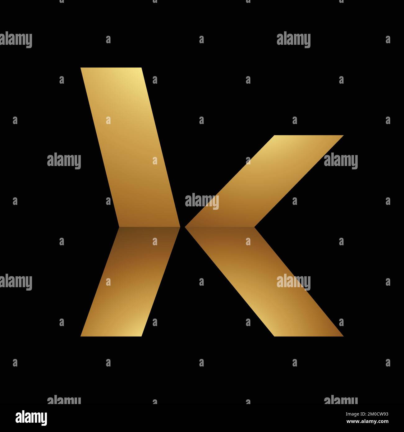 Golden Letter K Symbol on a Black Background - Icon 4 Stock Vector ...