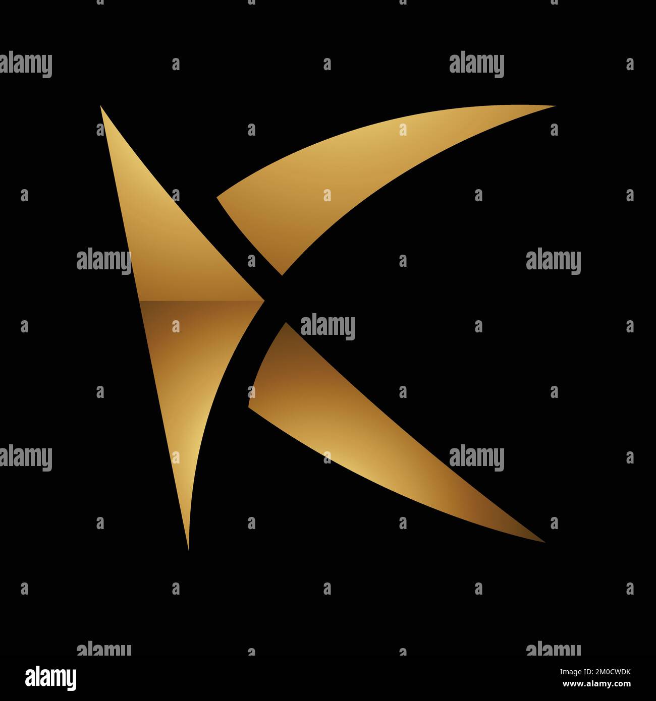 Golden Letter K Symbol on a Black Background - Icon 3 Stock Vector ...