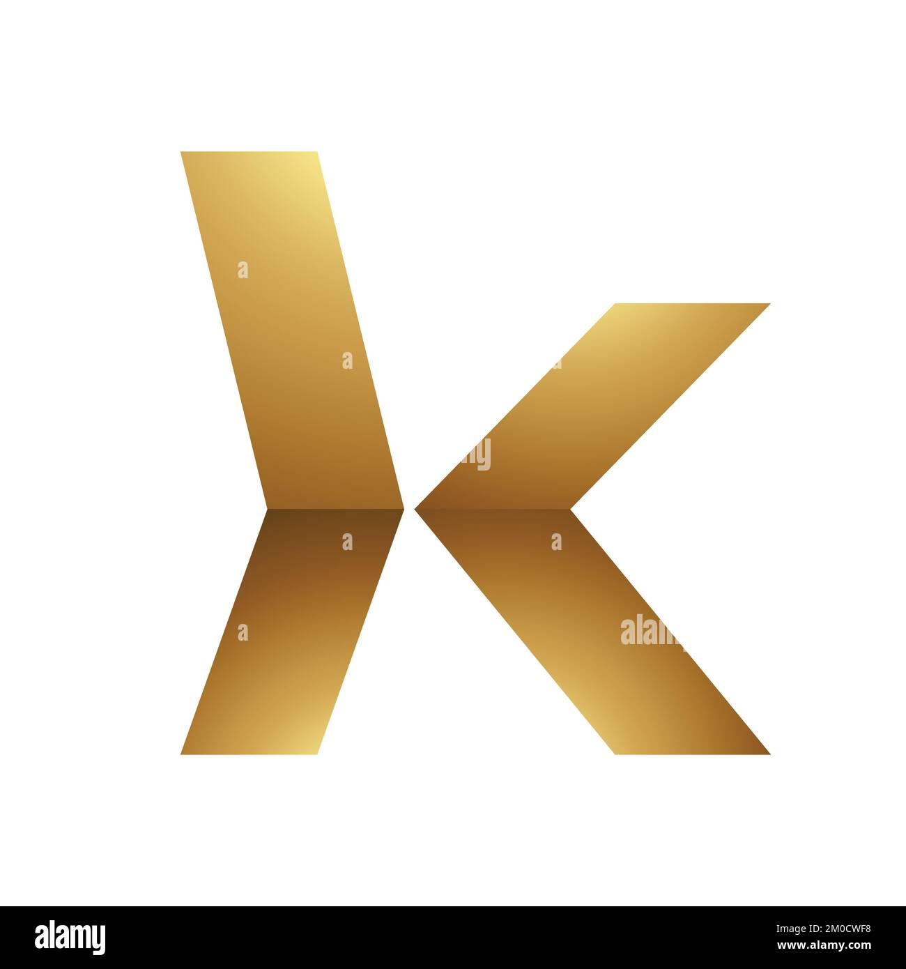 Golden Letter K Symbol on a White Background - Icon 4 Stock Vector ...