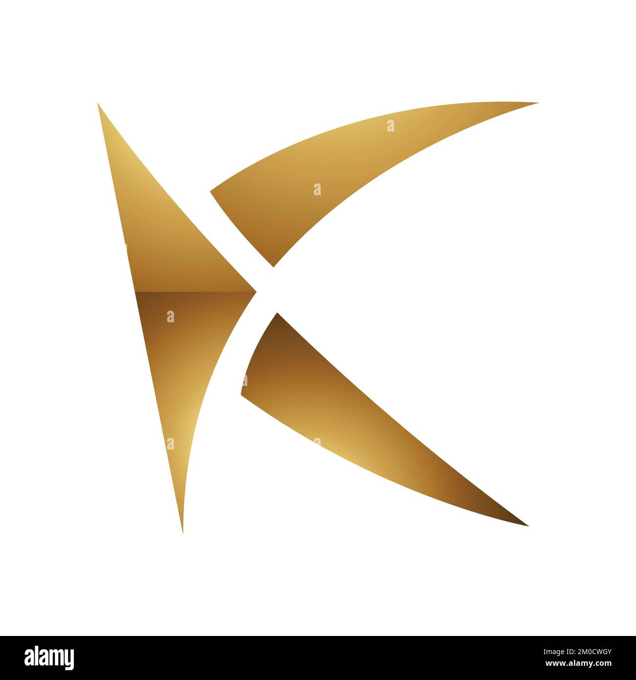 Golden Letter K Symbol on a White Background - Icon 3 Stock Vector ...