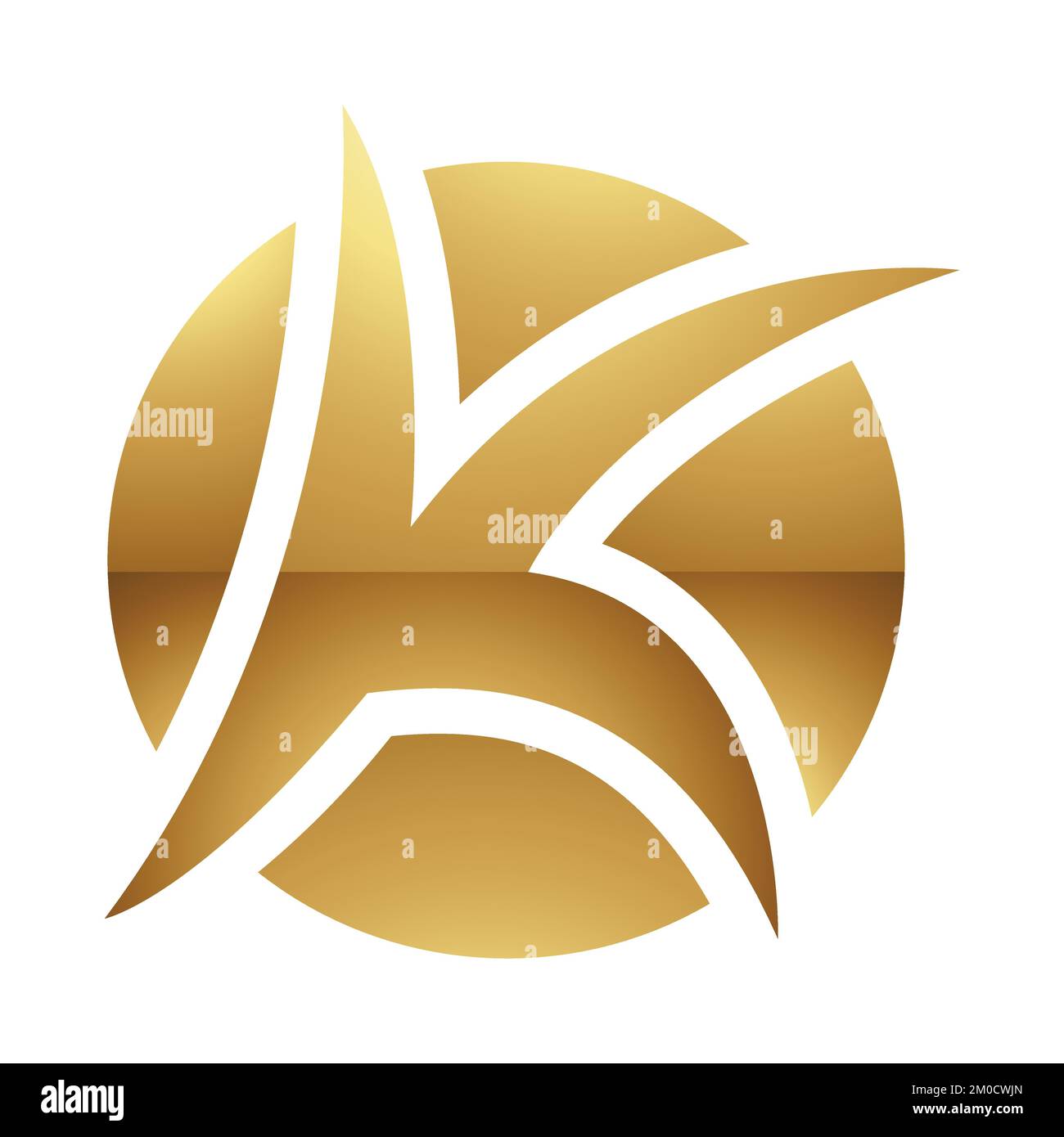 Golden Letter K Symbol on a White Background - Icon 8 Stock Vector ...