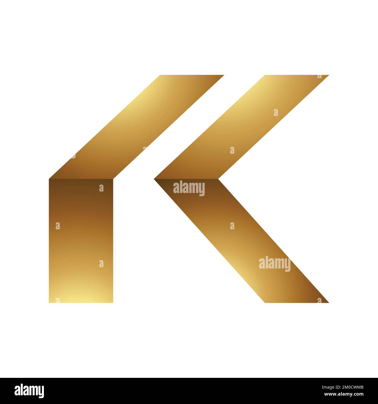 Golden Letter K Symbol on a White Background - Icon 6 Stock Vector ...
