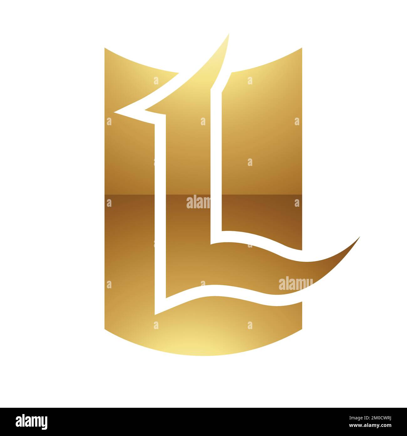 Golden Letter L Symbol on a White Background - Icon 5 Stock Vector ...