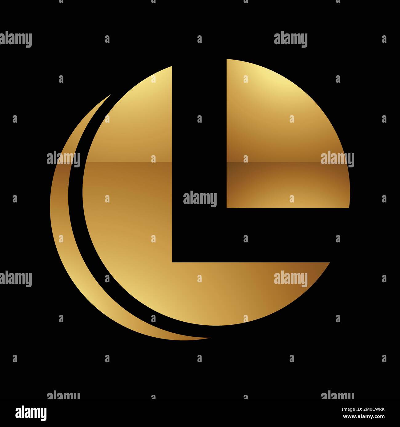 Golden Letter L Symbol on a Black Background - Icon 2 Stock Vector ...