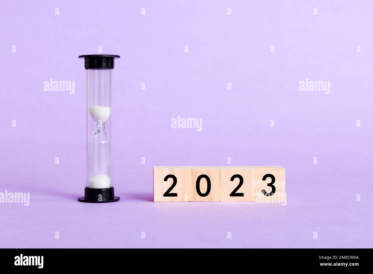 New Year 2023 sand timer. Resolution, time, plan, goal, motivation ...