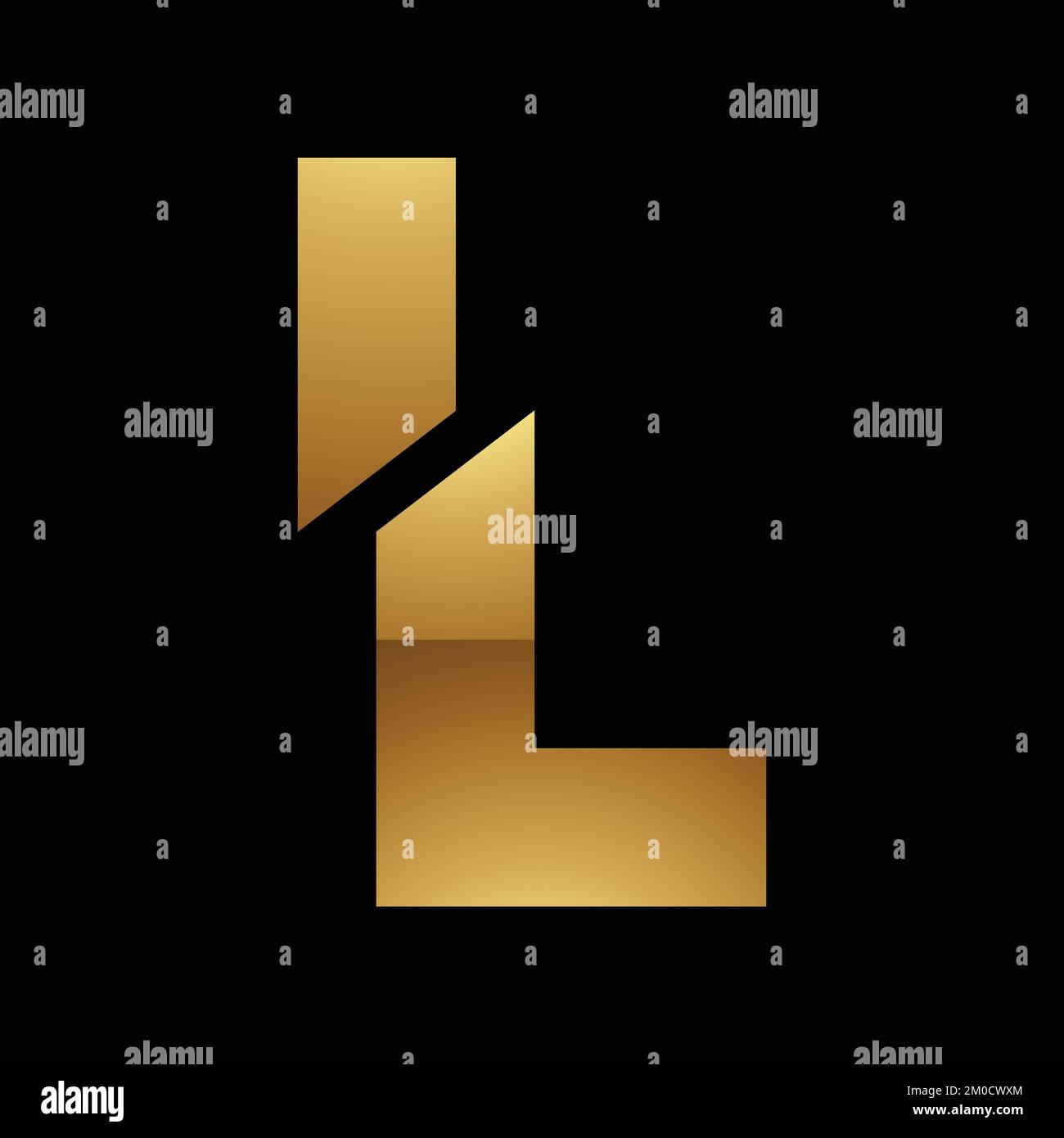 Golden Letter L Symbol on a Black Background - Icon 4 Stock Vector ...