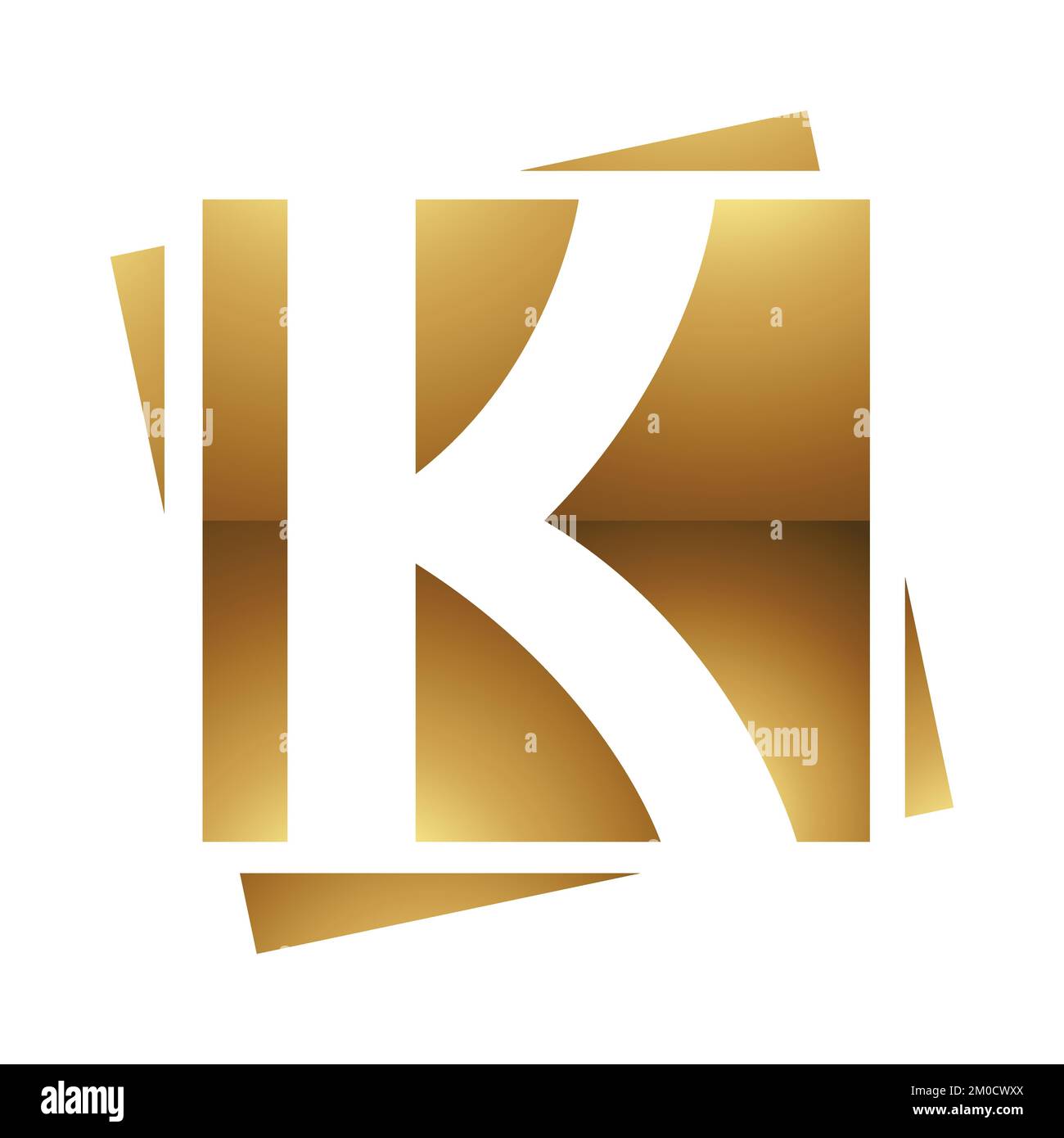 Golden Letter K Symbol on a White Background - Icon 5 Stock Vector ...