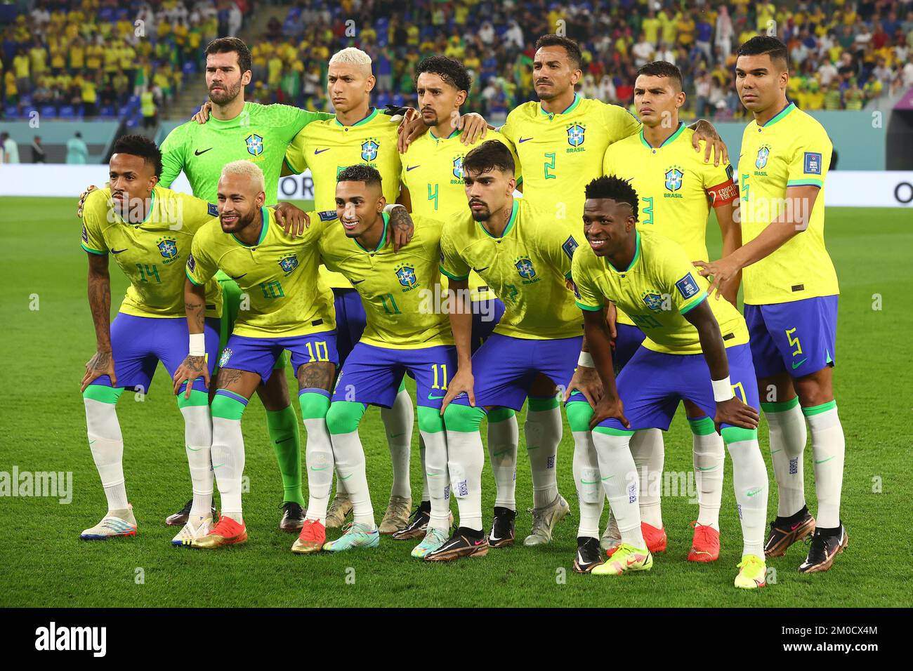 Doha, Qatar. 05th Dec, 2022. Brazil pose for a team photograph ahead of ...