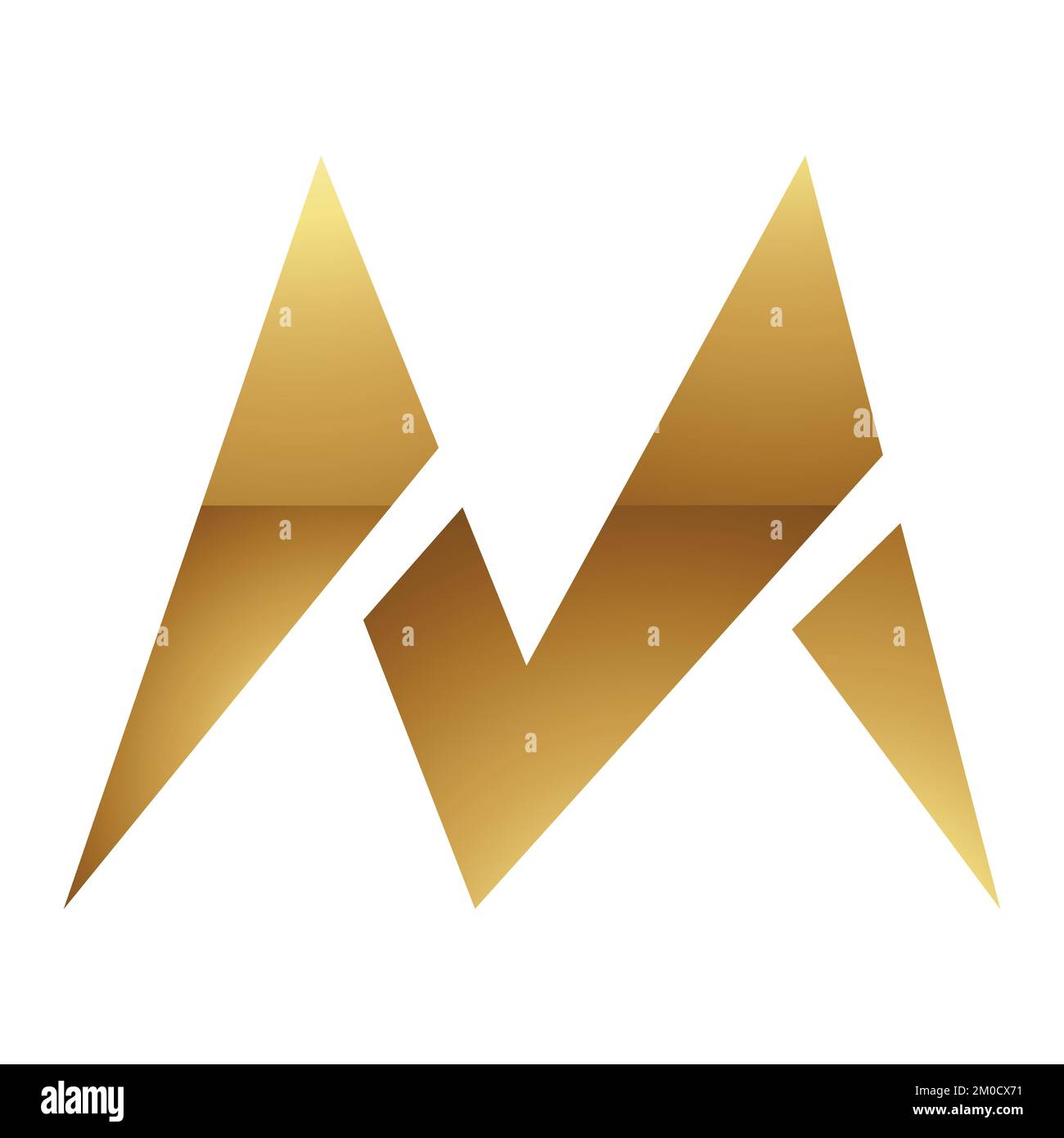 Golden Letter M Symbol on a White Background - Icon 4 Stock Vector ...