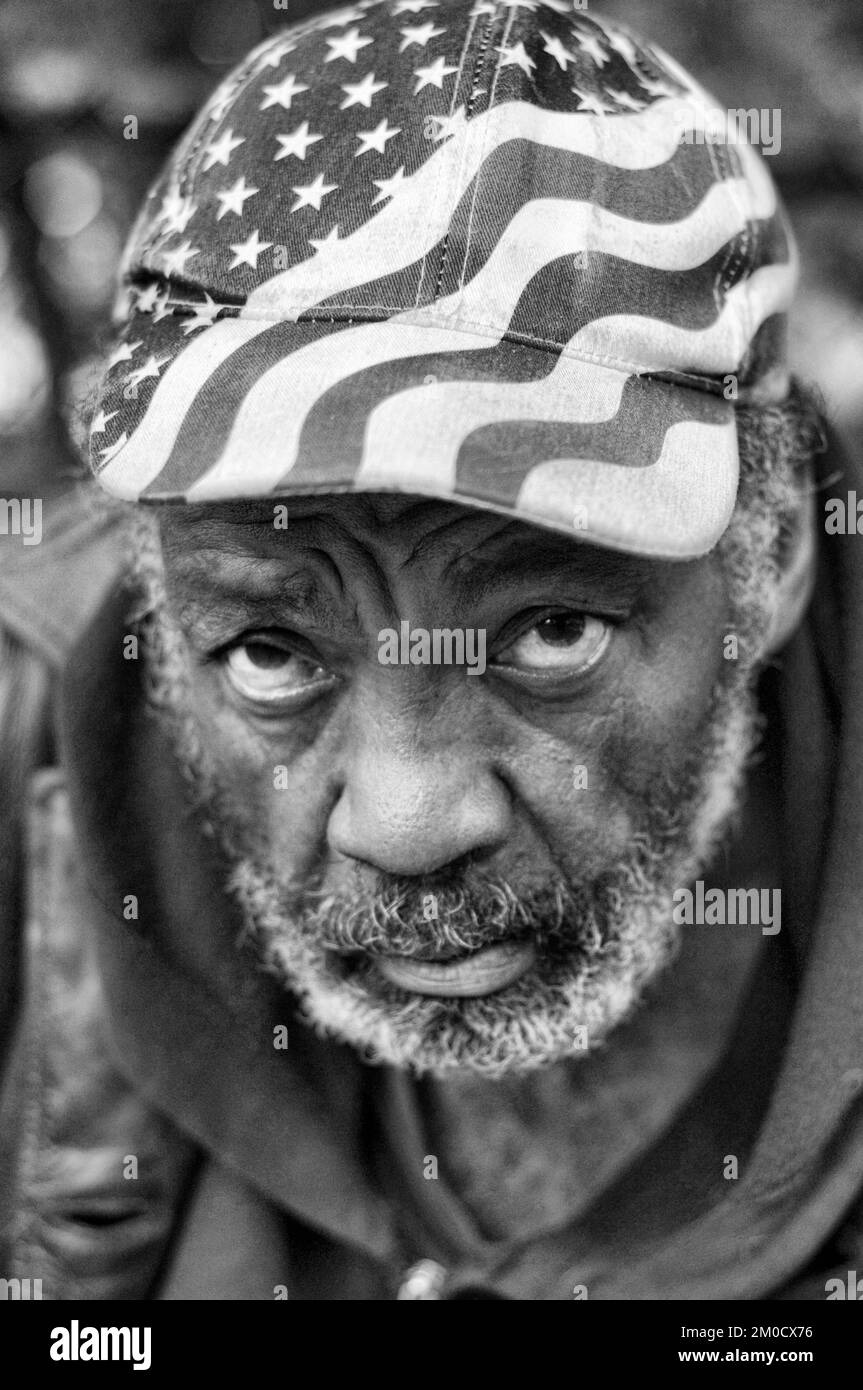 A homeless man roams the Tompkins Square Plaza, the heart of East ...