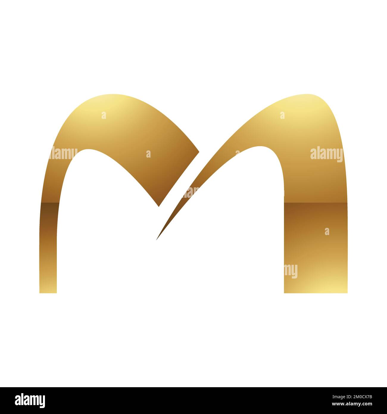 Golden Letter M Symbol on a White Background - Icon 7 Stock Vector ...