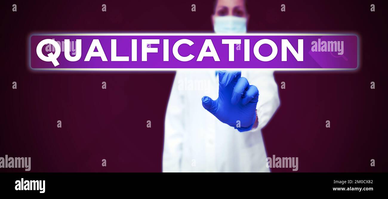 Inspiration showing sign Qualification. Business overview Officially ...