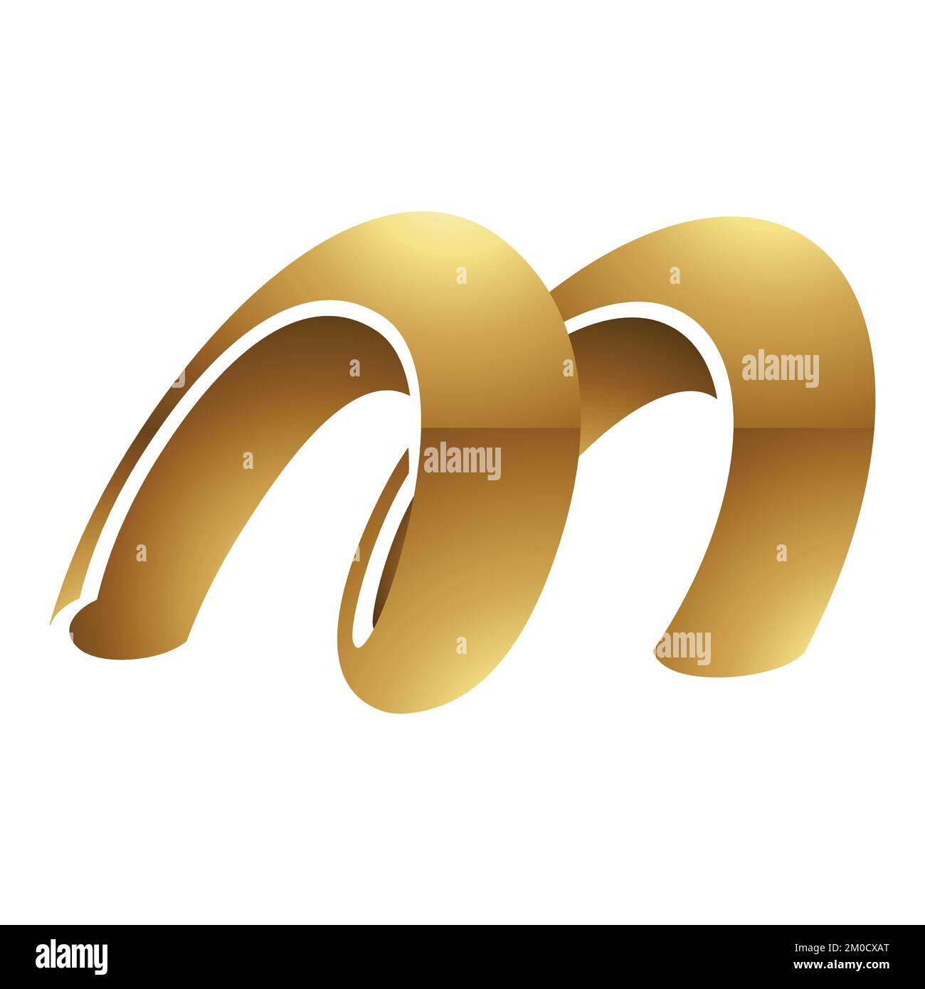 Golden Letter M Symbol on a White Background - Icon 5 Stock Vector ...