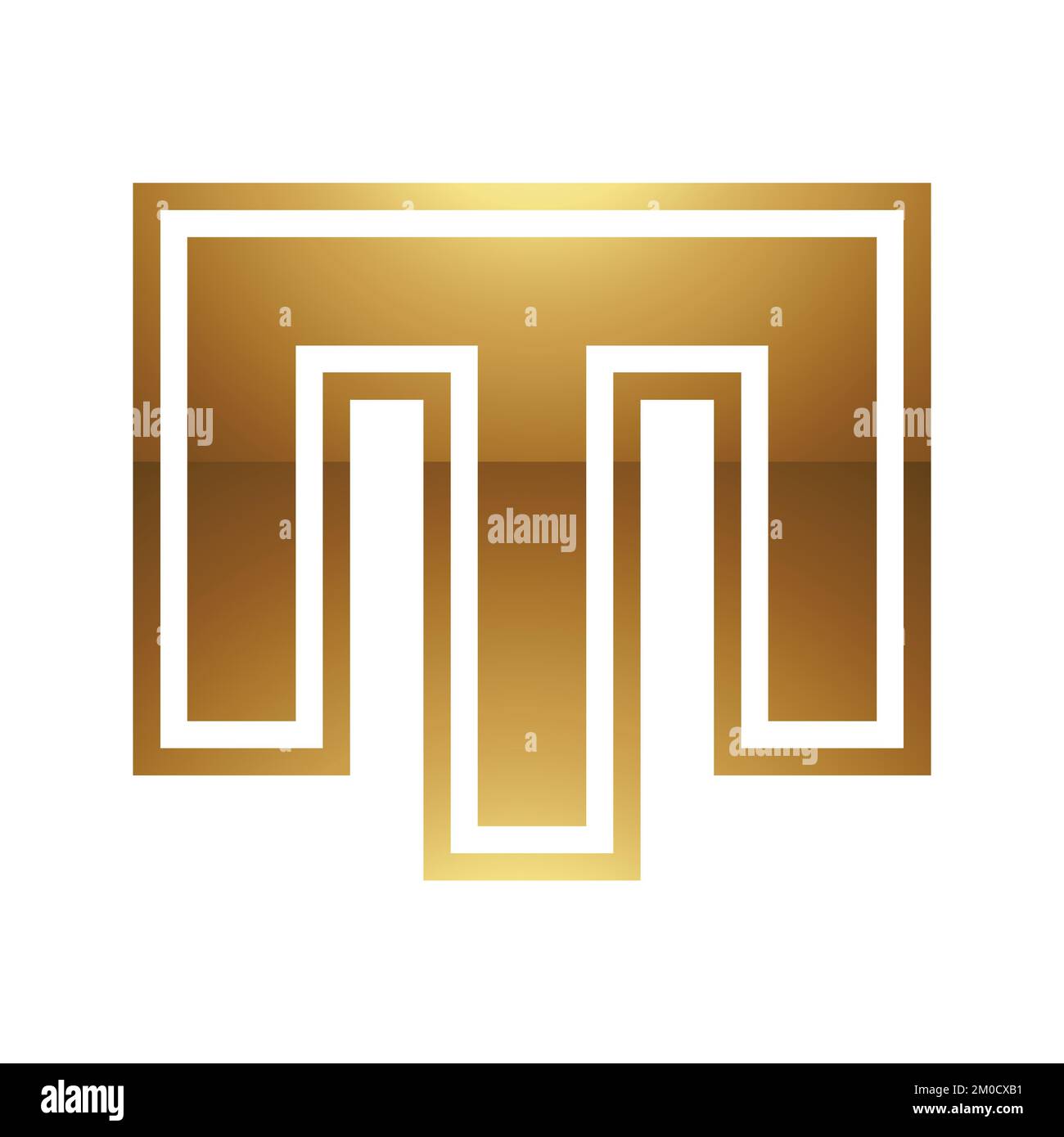 Golden Letter M Symbol on a White Background - Icon 8 Stock Vector ...