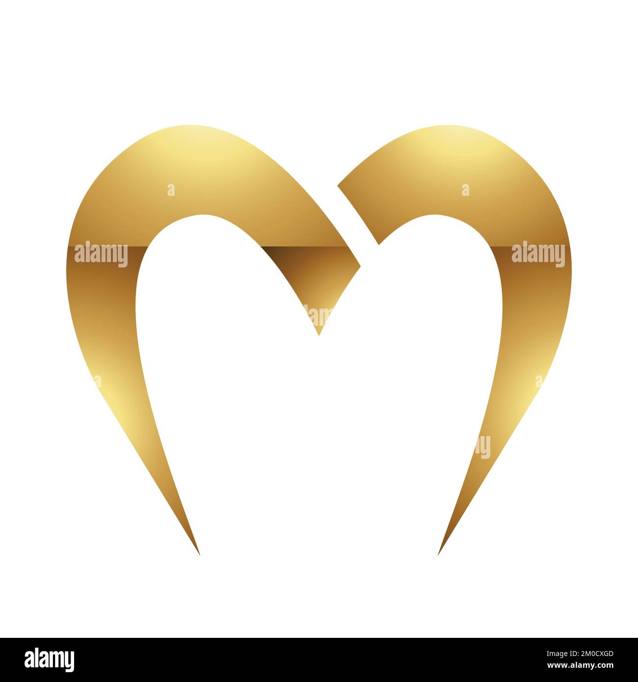 Golden Letter M Symbol on a White Background - Icon 9 Stock Vector ...