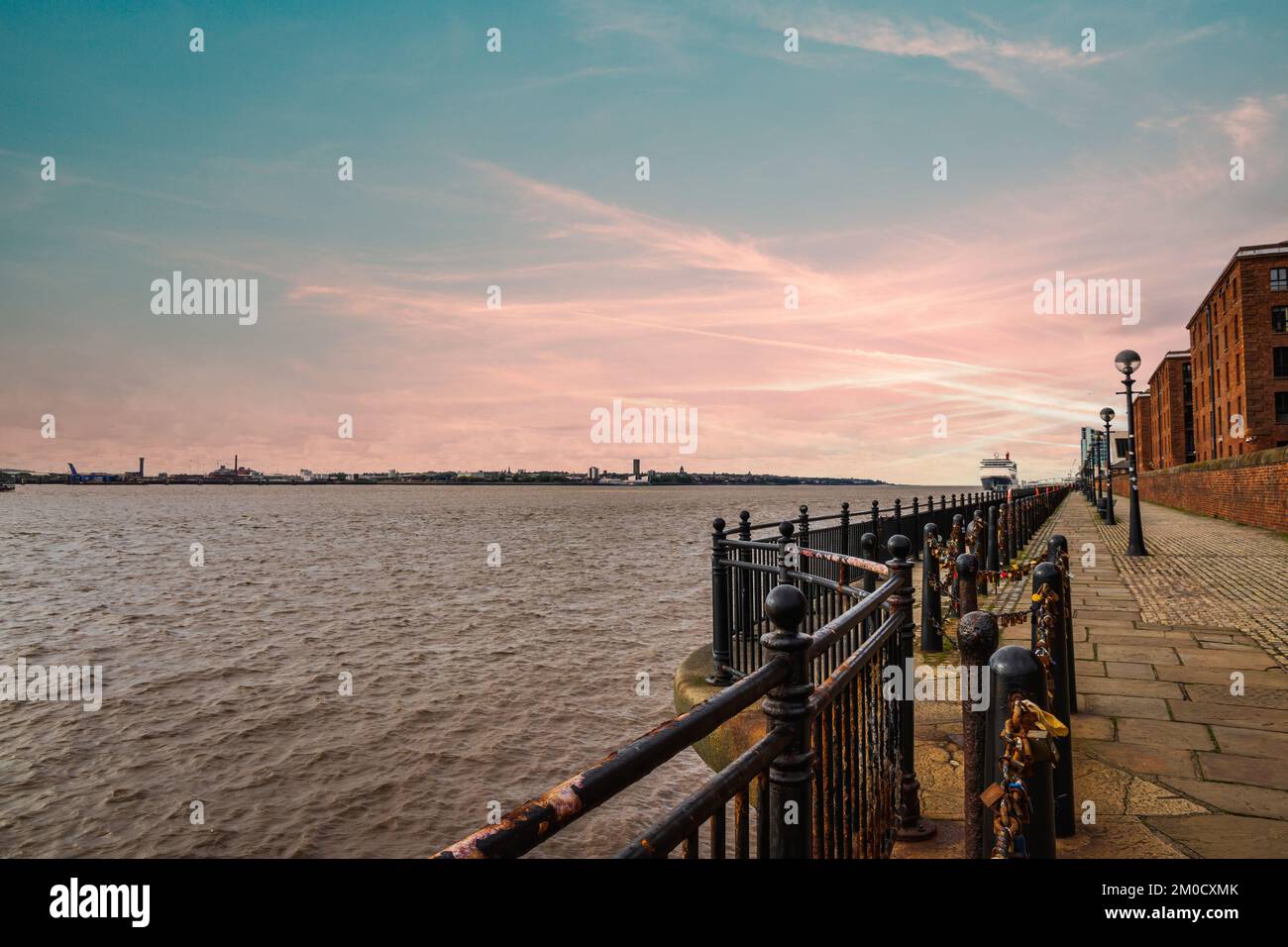 Walkway between the Royal Albert Dock and the Waterfront in Liverpool ...