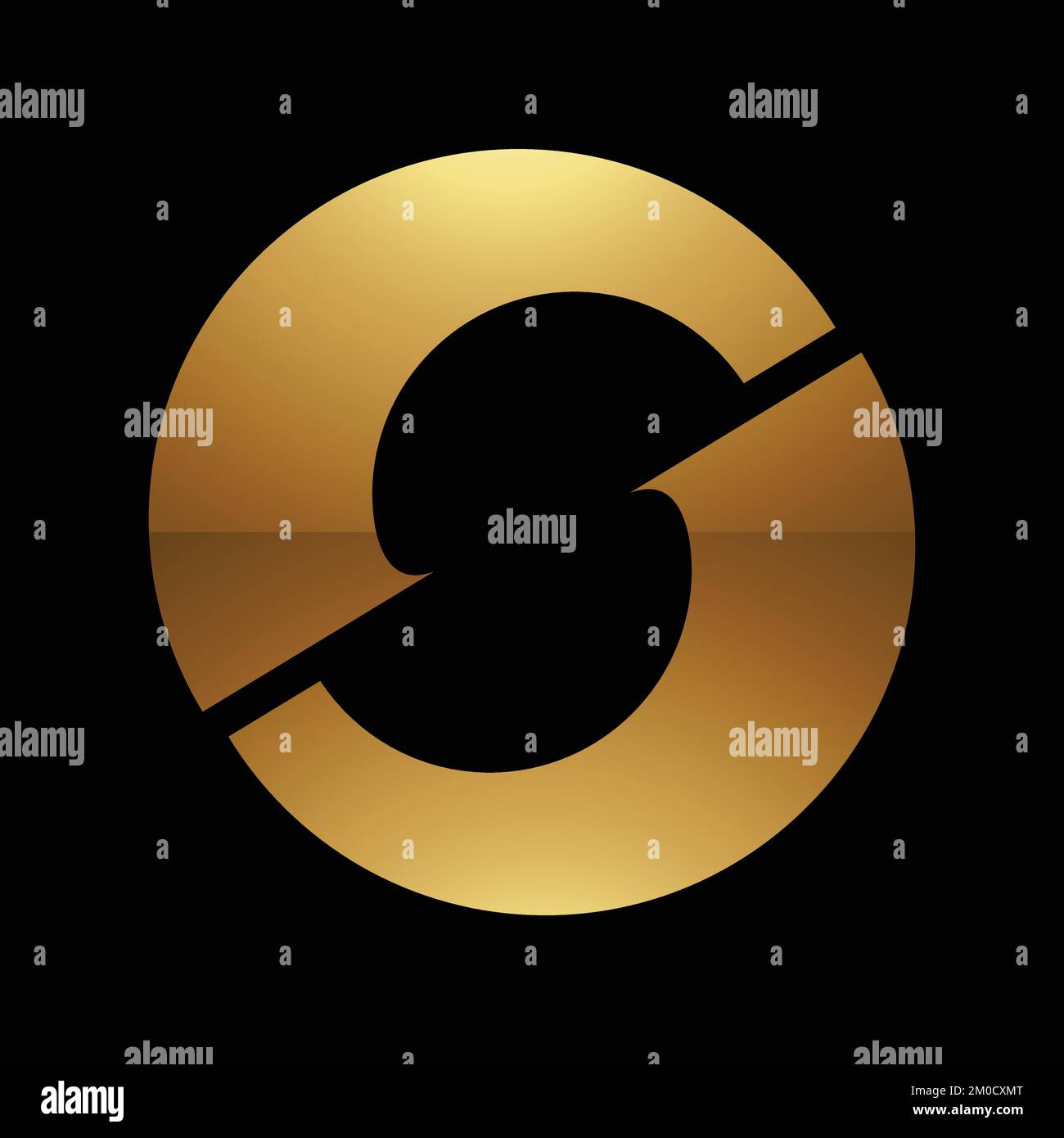 Golden Letter O Symbol on a Black Background - Icon 1 Stock Vector ...