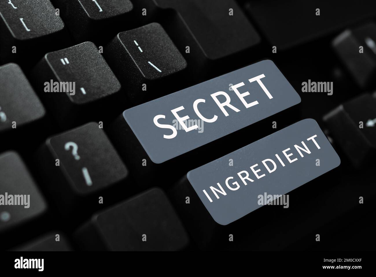 Hand writing sign Secret Ingredient. Word Written on special technique ...