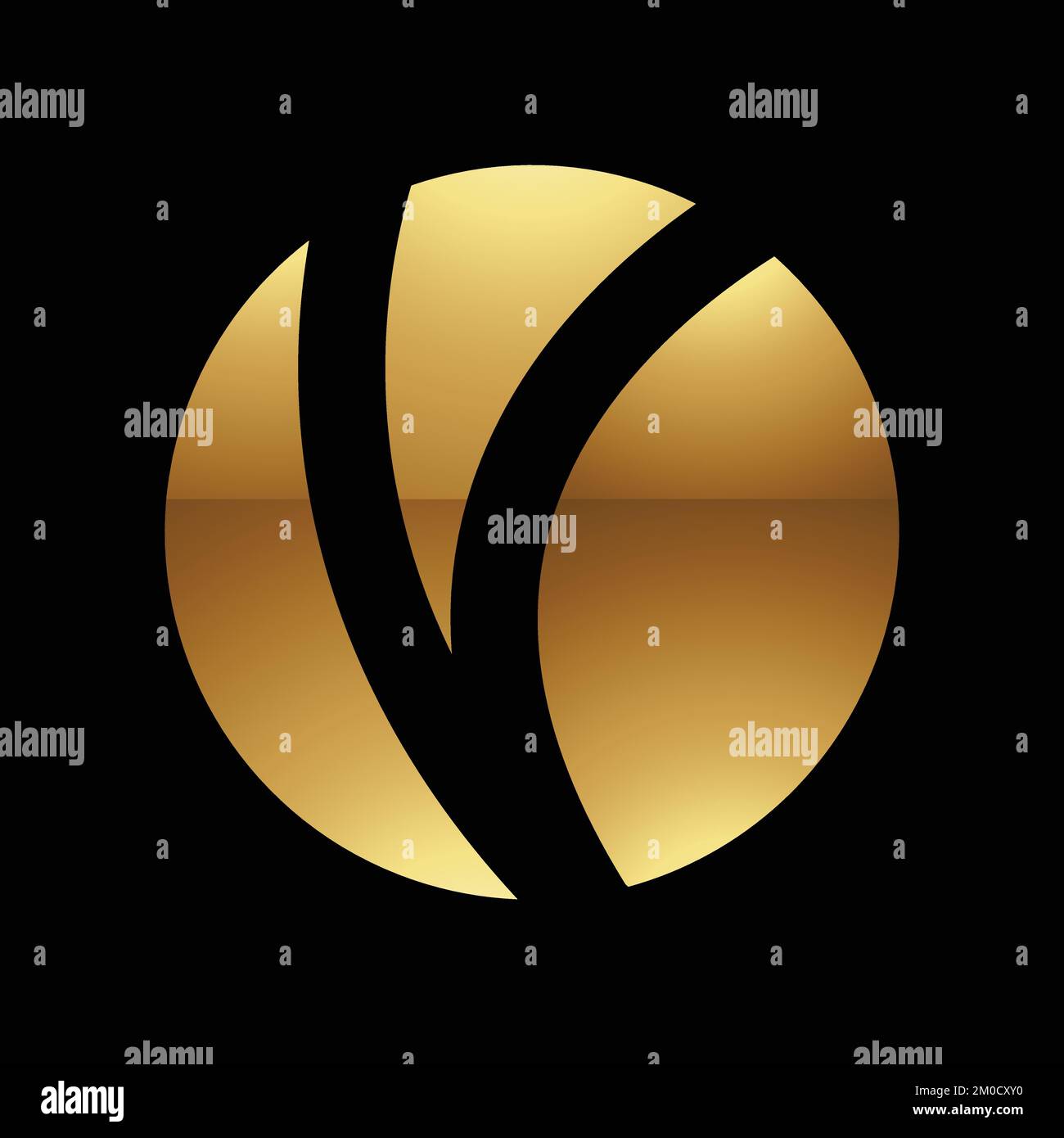 Golden Letter O Symbol on a Black Background - Icon 8 Stock Vector ...