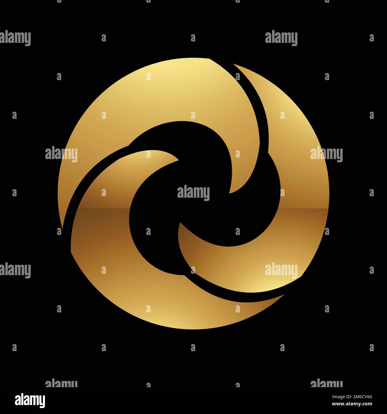 Golden Letter O Symbol on a Black Background - Icon 5 Stock Vector ...