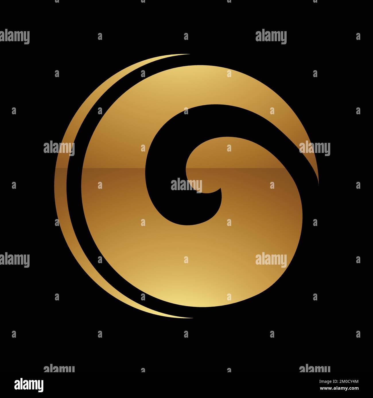Golden Letter O Symbol on a Black Background - Icon 2 Stock Vector ...
