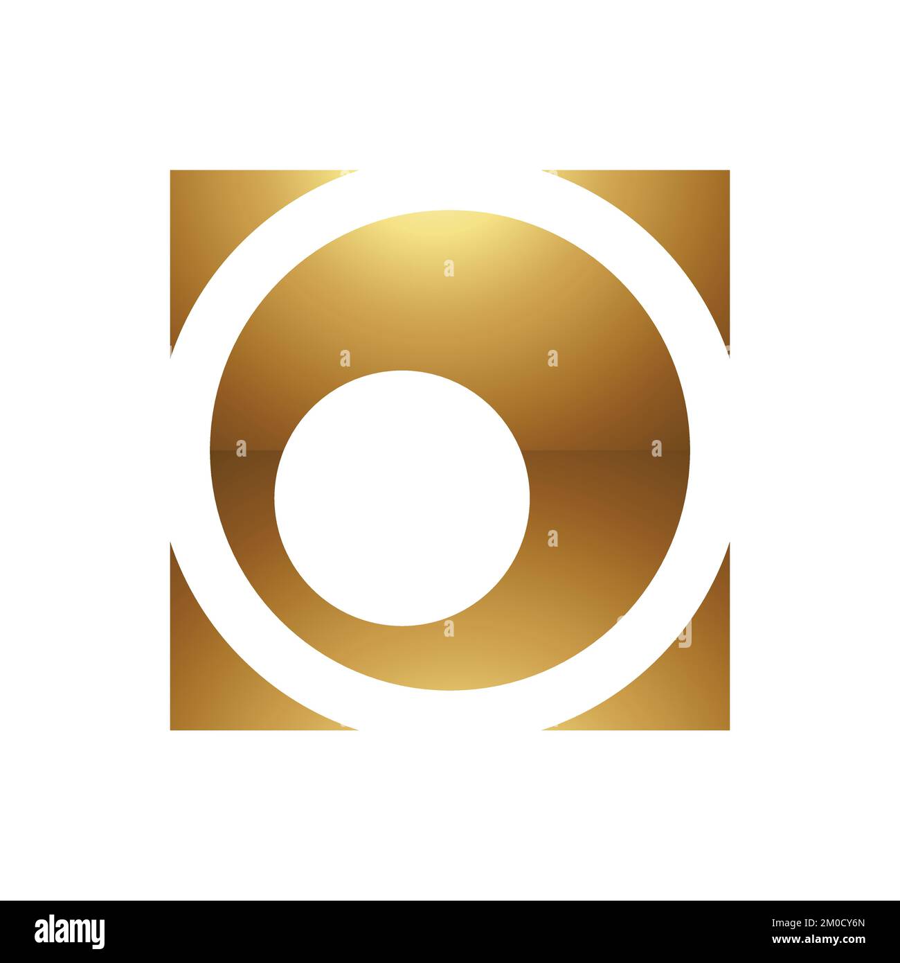 Golden Letter O Symbol on a White Background - Icon 3 Stock Vector ...