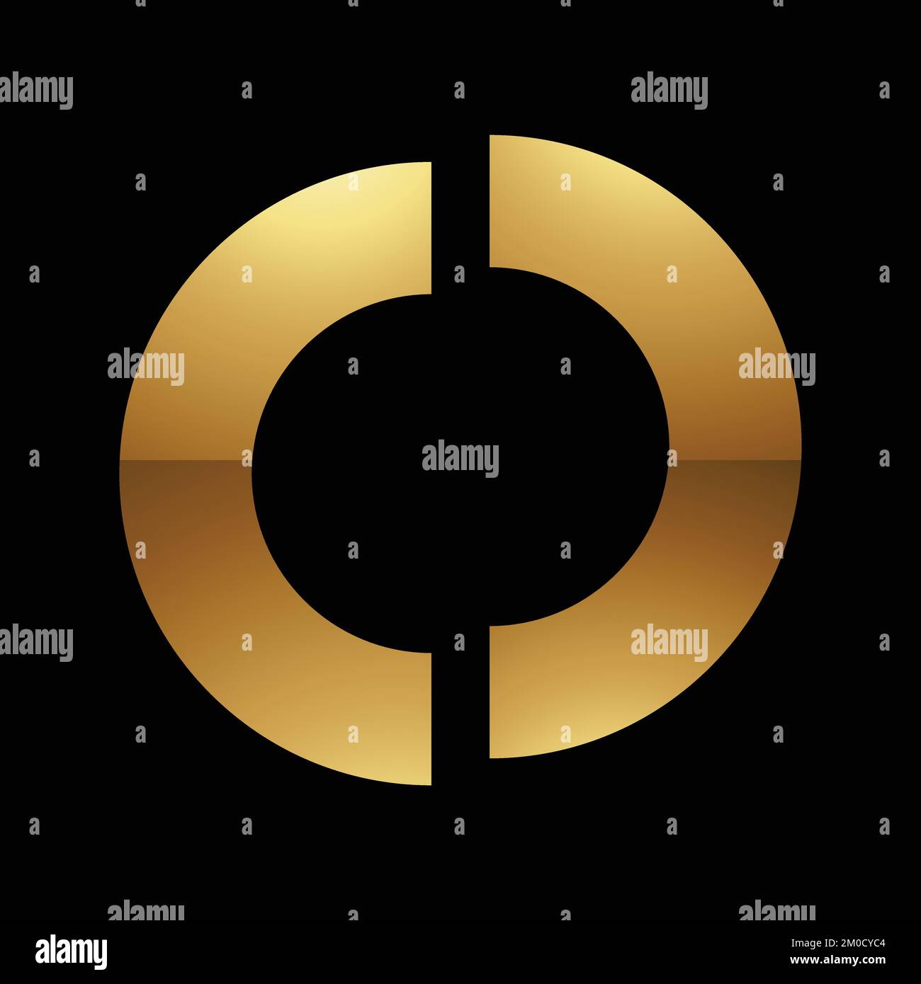 Golden Letter O Symbol on a Black Background - Icon 9 Stock Vector ...