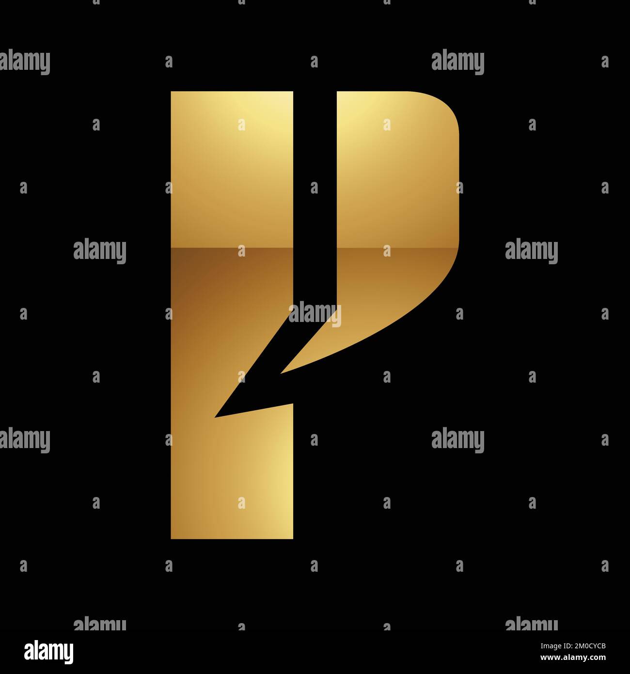 Golden Letter P Symbol on a Black Background - Icon 1 Stock Vector ...