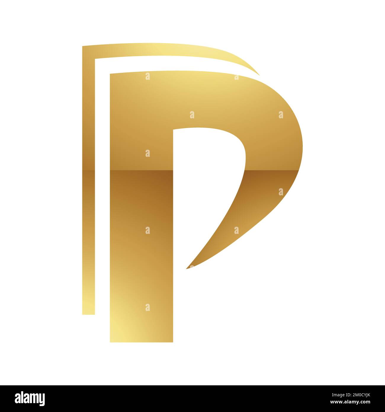 Golden Letter P Symbol on a White Background - Icon 4 Stock Vector ...