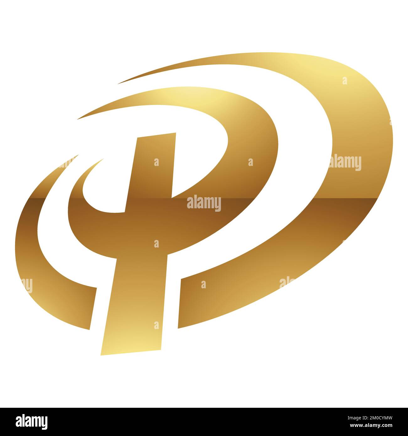 Golden Letter P Symbol on a White Background - Icon 5 Stock Vector ...