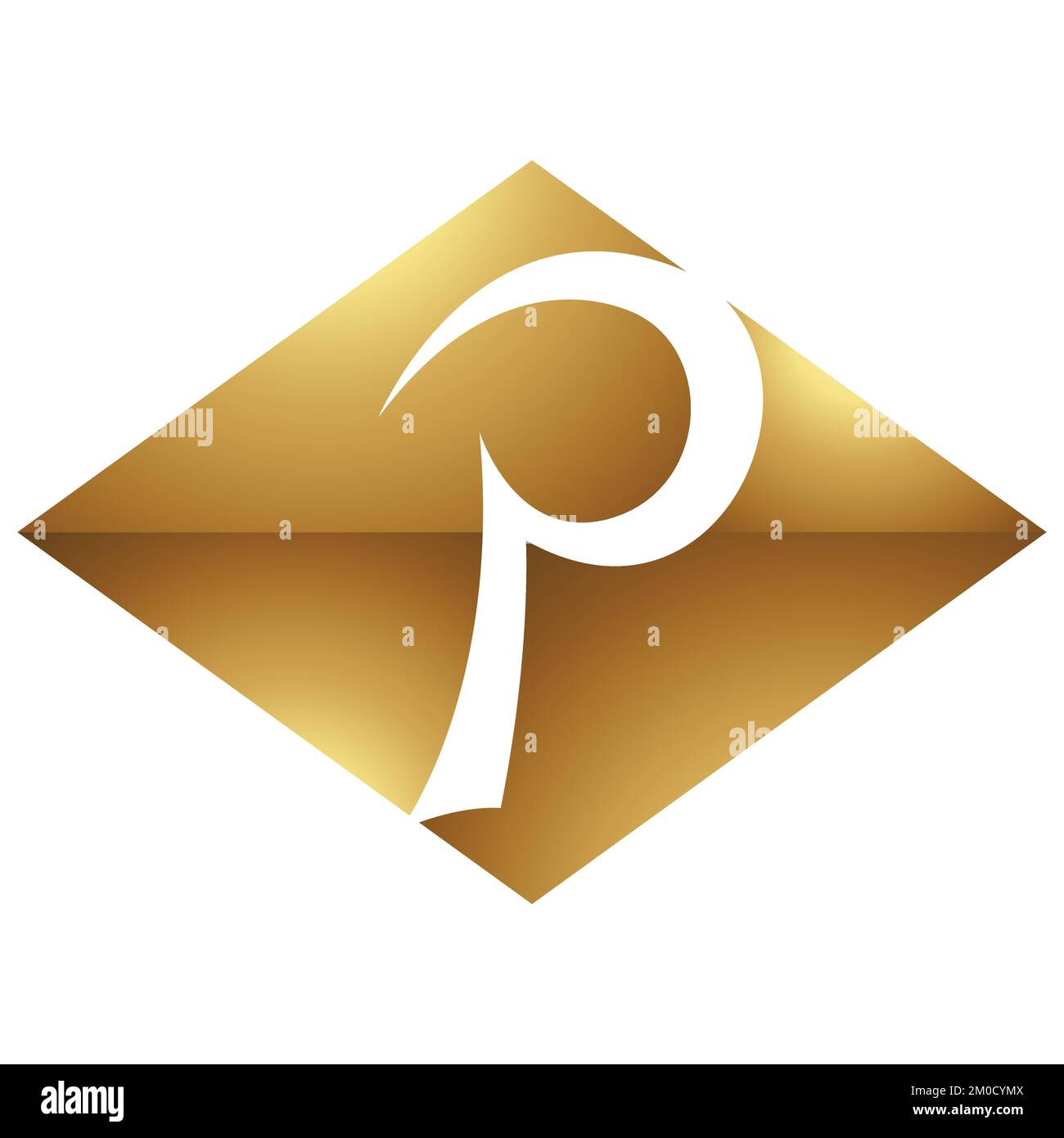 Golden Letter P Symbol on a White Background - Icon 8 Stock Vector ...