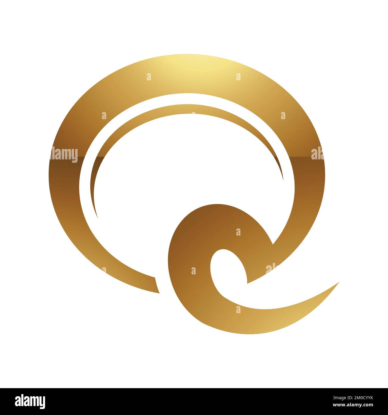 Golden Letter Q Symbol on a White Background - Icon 8 Stock Vector ...