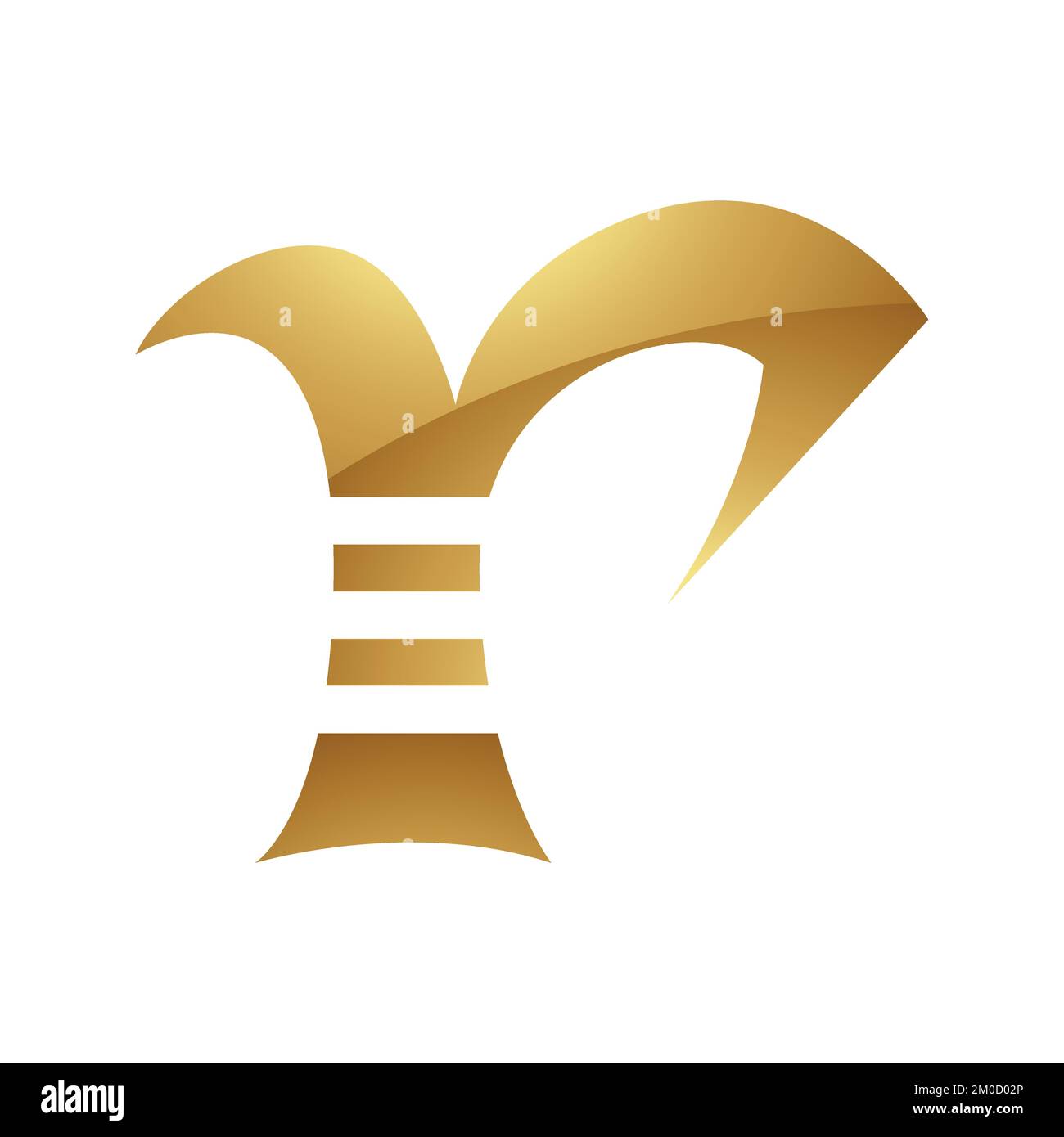 Golden Letter R Symbol on a White Background - Icon 1 Stock Vector ...