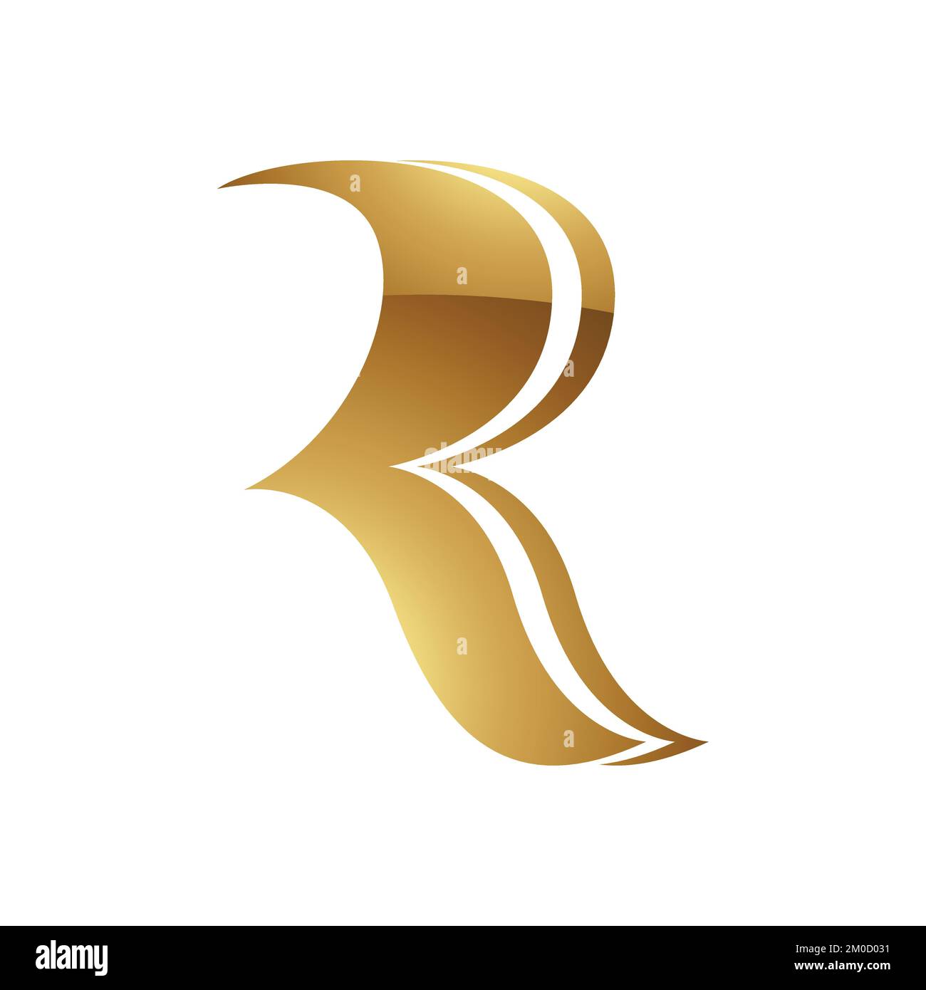 Golden Letter R Symbol on a White Background - Icon 3 Stock Vector ...
