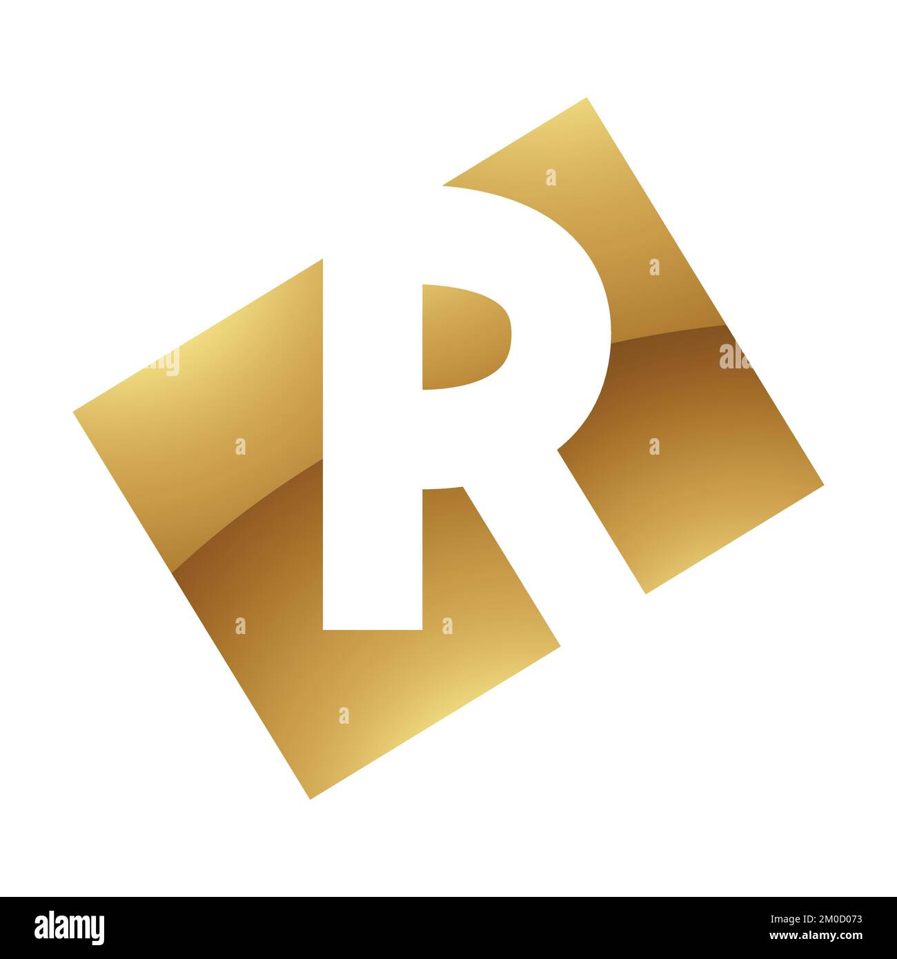 Golden Letter R Symbol on a White Background - Icon 2 Stock Vector ...