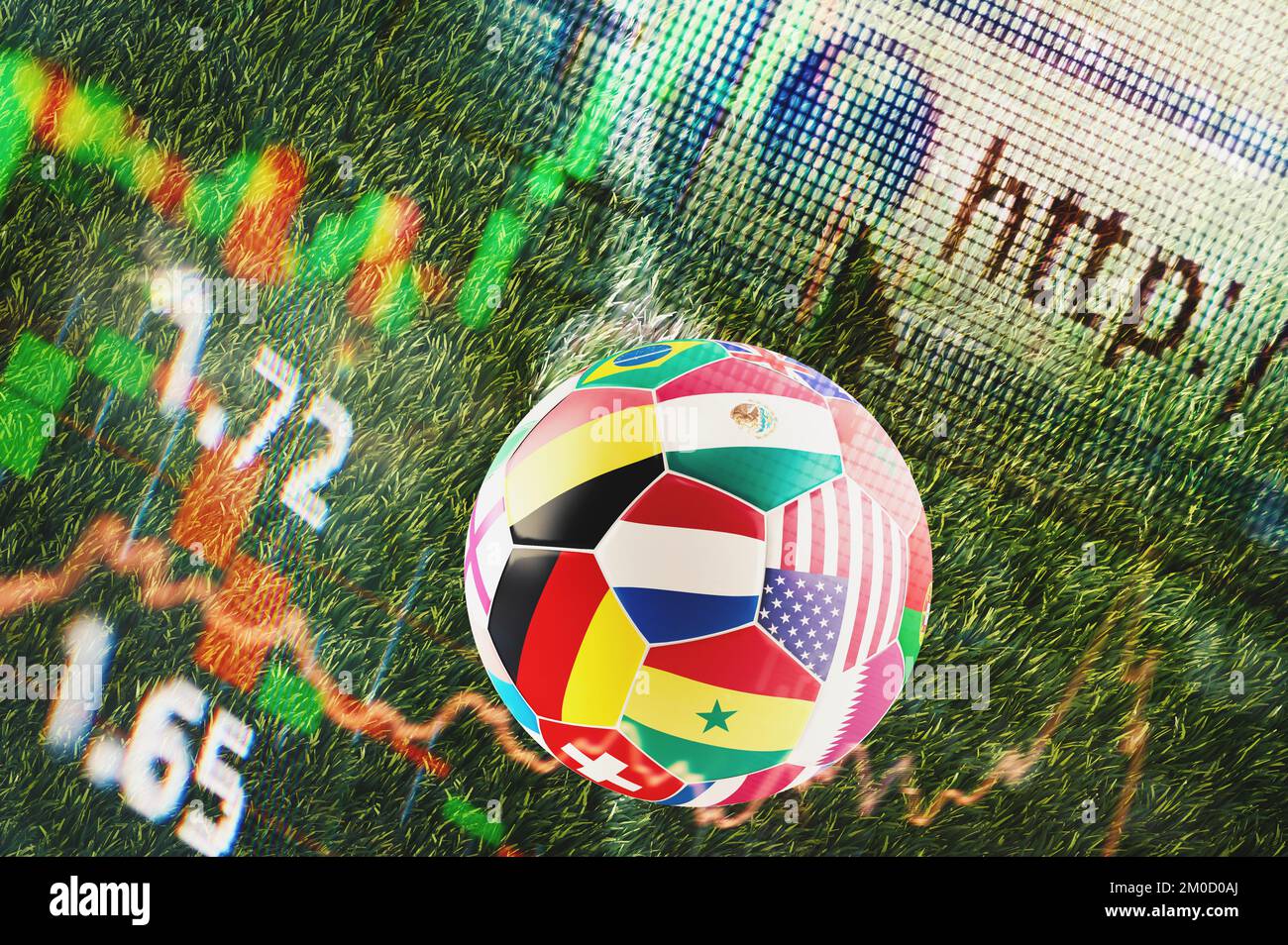 Soccerball and bet concept with football analysis and statistics Stock ...