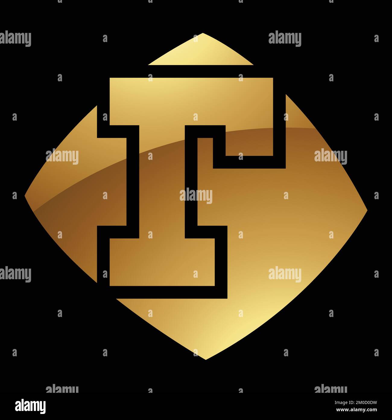 Golden Letter R Symbol on a Black Background - Icon 4 Stock Vector ...