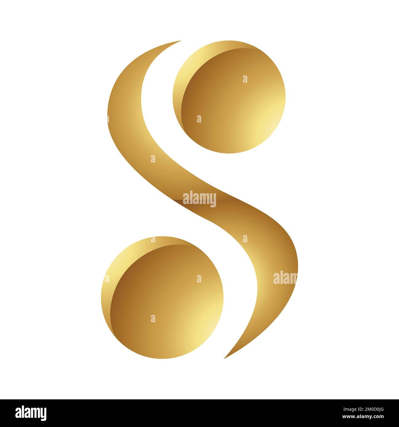 Golden Letter S Symbol on a White Background - Icon 6 Stock Vector ...