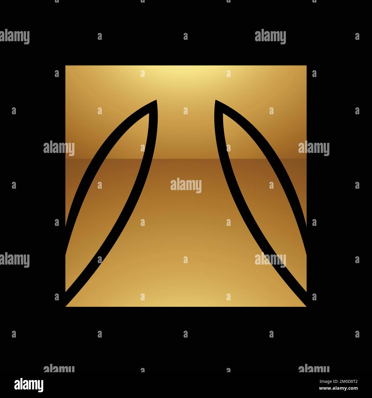 Golden Letter T Symbol on a Black Background - Icon 6 Stock Vector ...