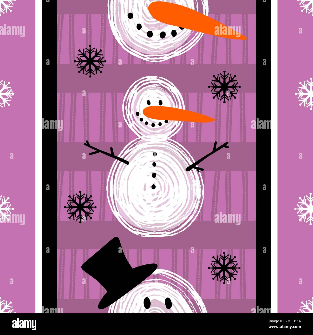 Winter seamless snowman and snowflakes pattern for Christmas wrapping ...